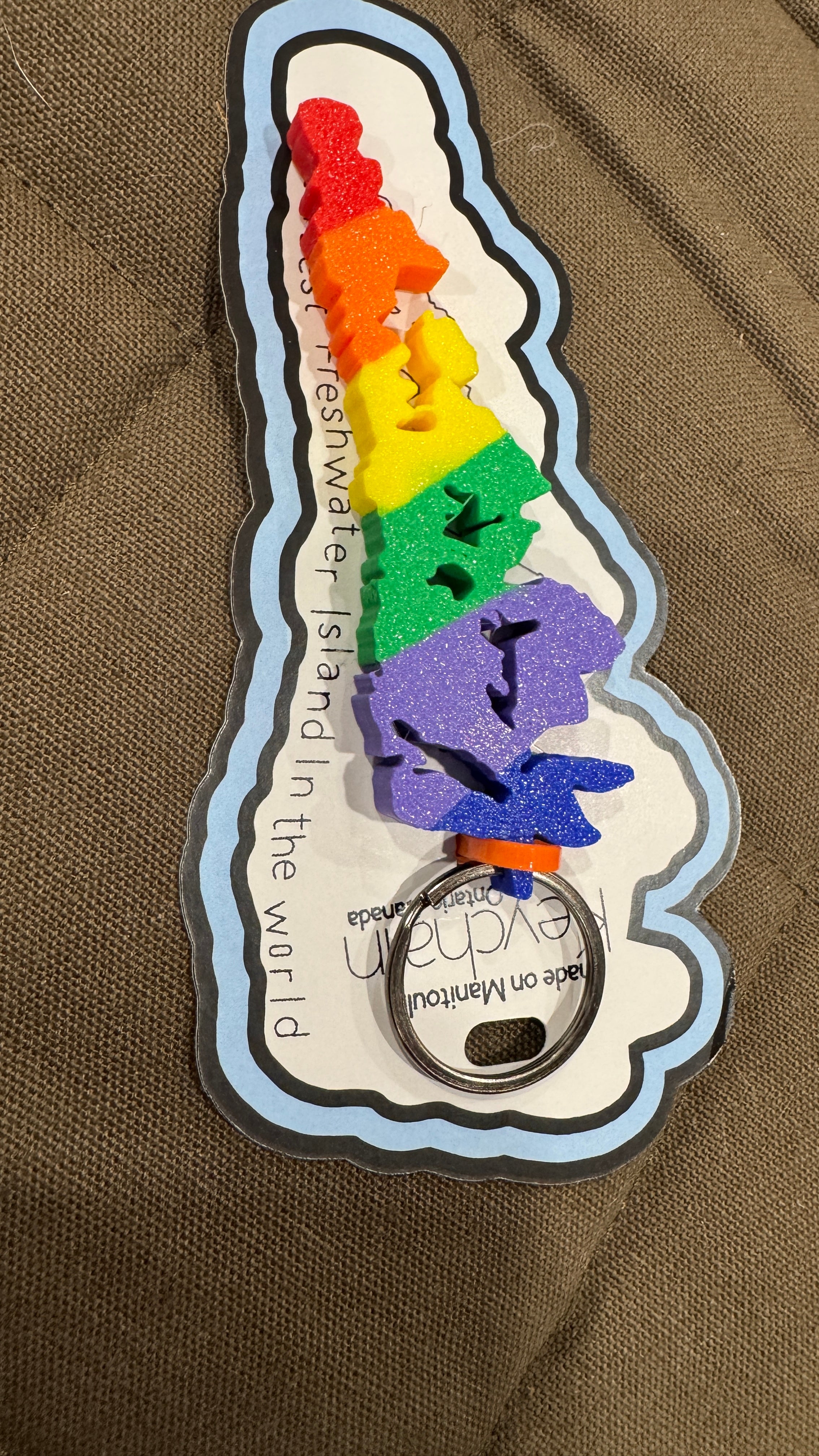 Manitoulin Island Key Chain Special Edition PRIDE – Sculpted Island Works